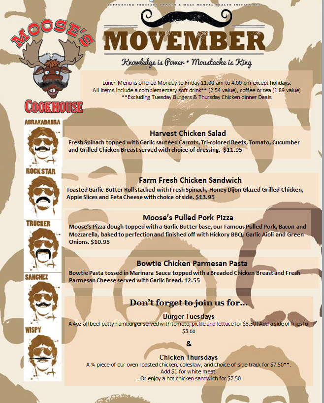 Moose's Lunch Features | Moose's Cookhouse